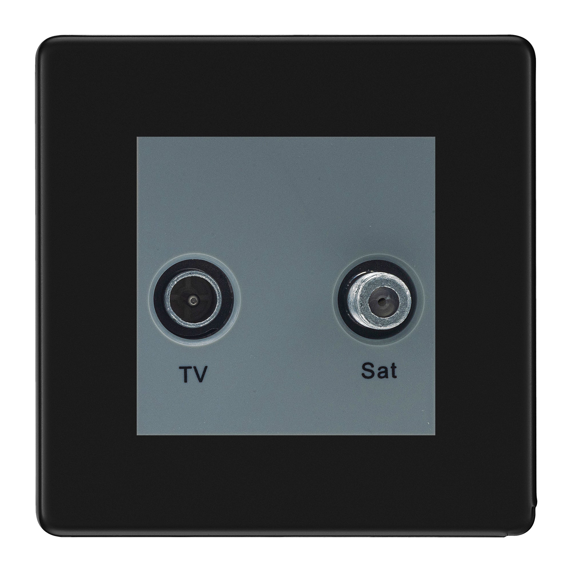 BG Screwless Matt Black TV & Satellite Socket FFBTVSA...