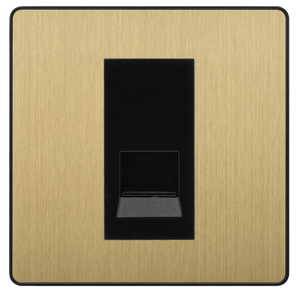 BG Evolve Satin Brass Single Master Telephone Socket, Scr...