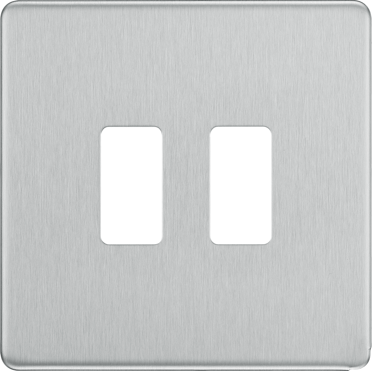 BG Electrical RFBS2 Nexus Grid Brushed Steel Screwless Front Plate 2 Module