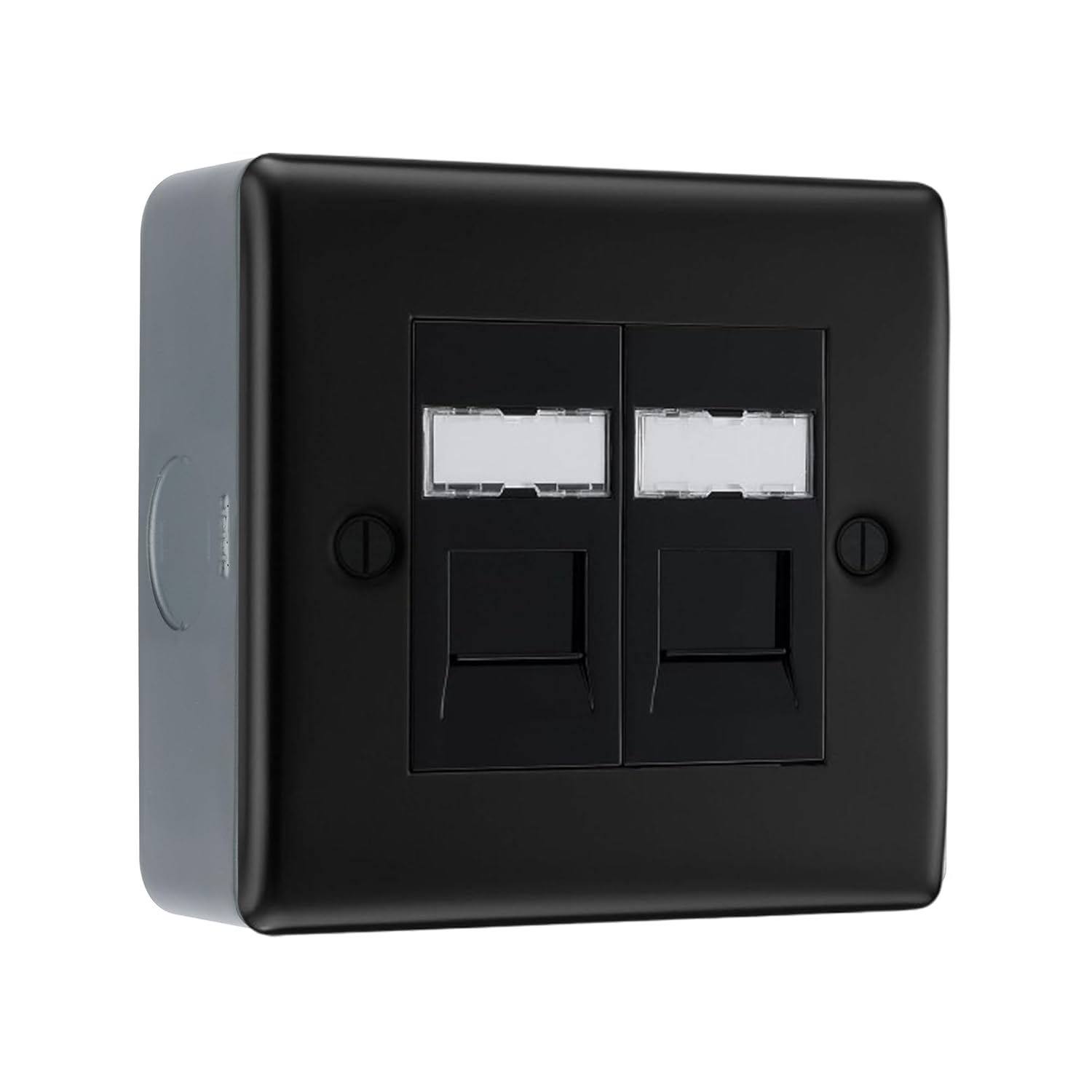 BG Nexus Matt Black RJ45 Double Data Outlet Socket with S...