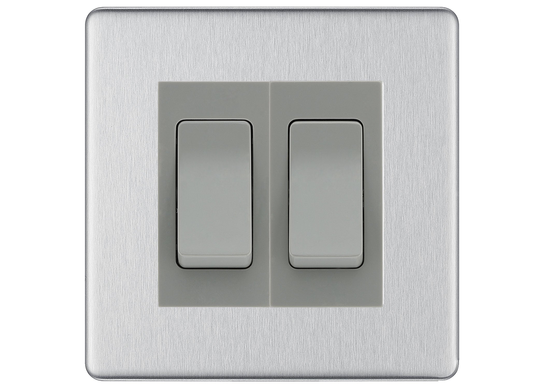 BG Brushed Steel 2 Gang Intermediate Light Switch Custom ...