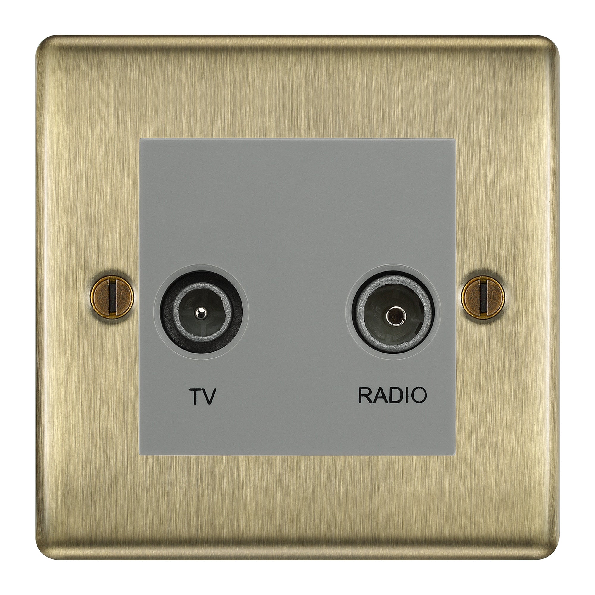 BG Nexus Metal Antique Brass TV & FM Socket NAB66G – Kent Traders