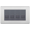 BG Screwless Brushed Steel 4 Gang IDC Secondary Telephone...