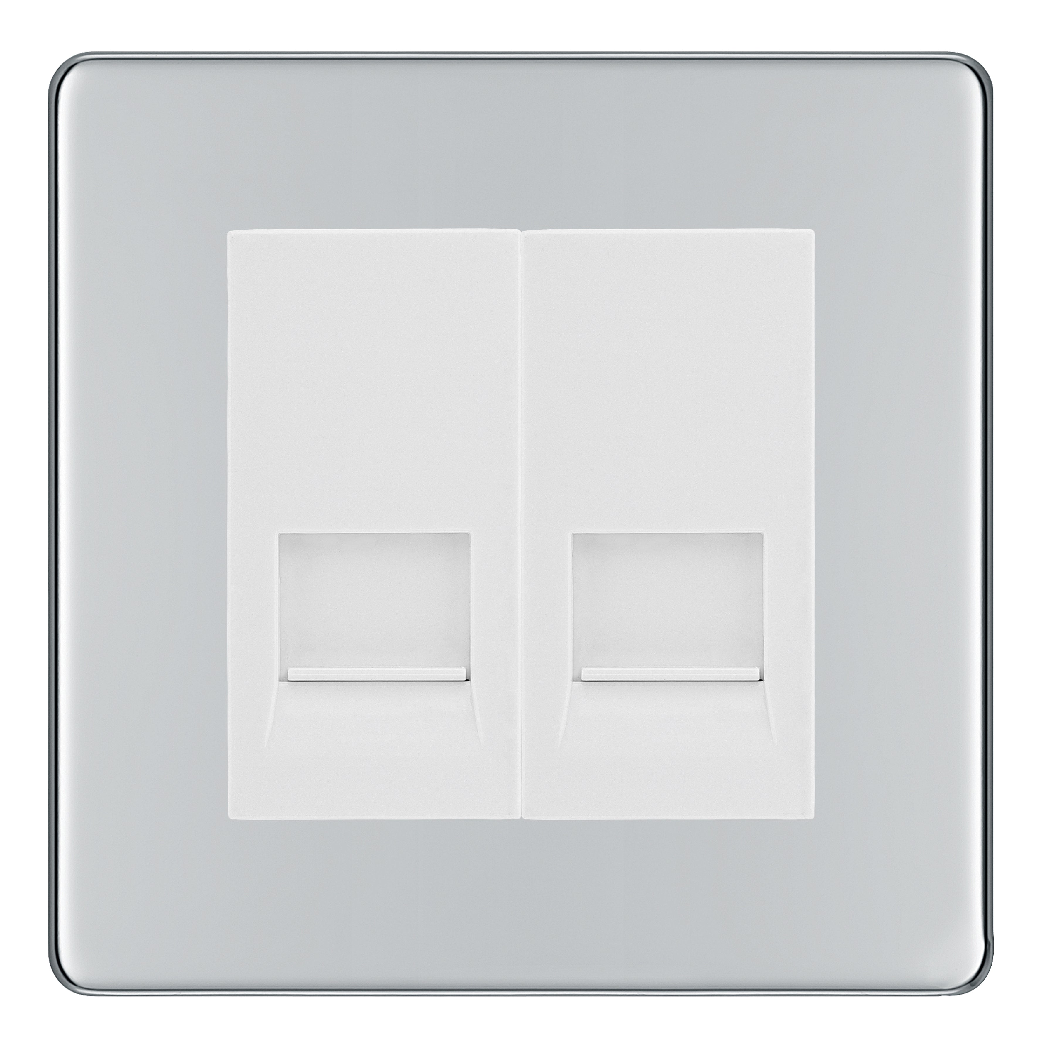 BG Screwless Polished Chrome Double Master Telephone Sock...