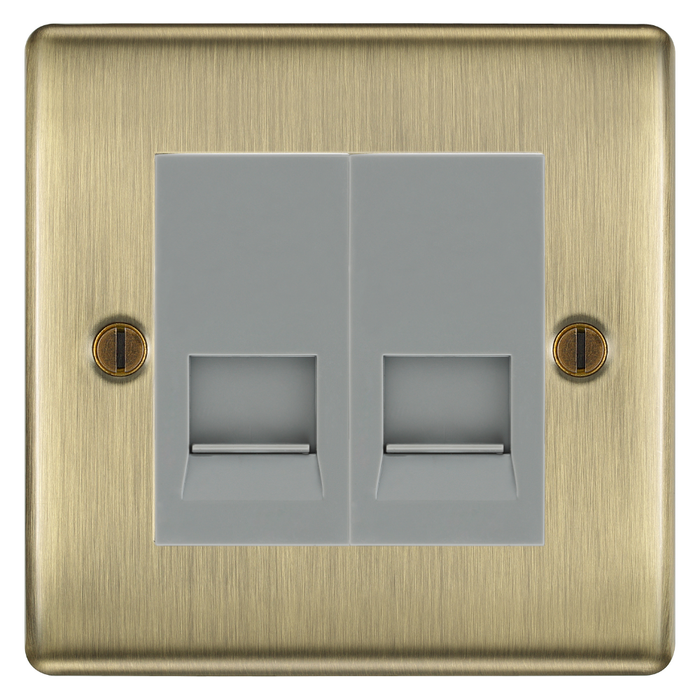 BG Nexus Antique Brass Double Master Telephone Socket – G...