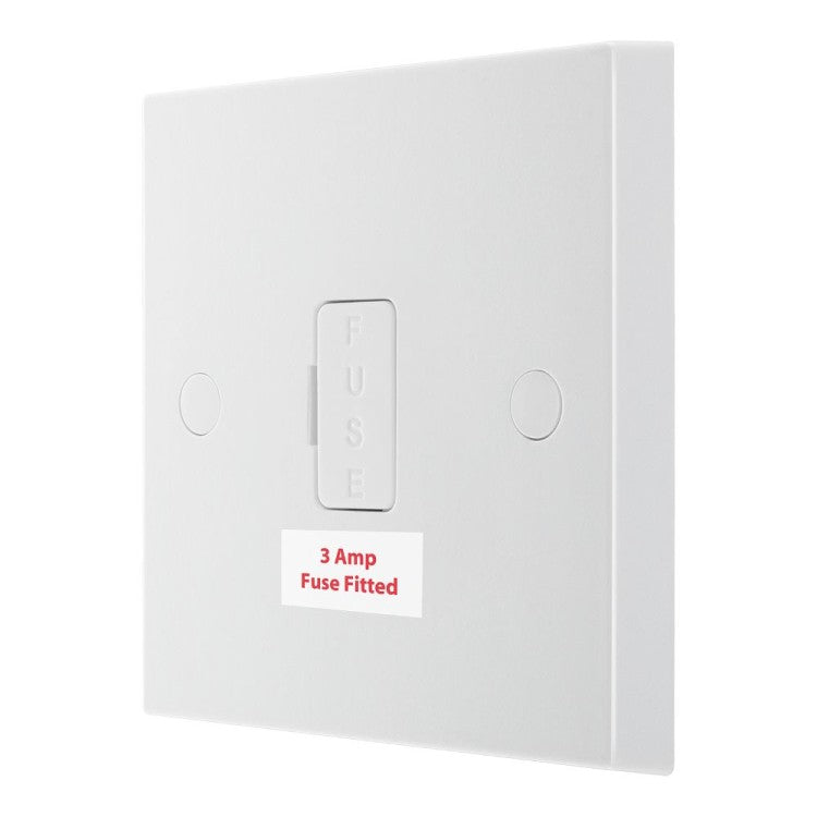 BG 953 Moulded Square Edge | White | Unswitched Spur + 3A...