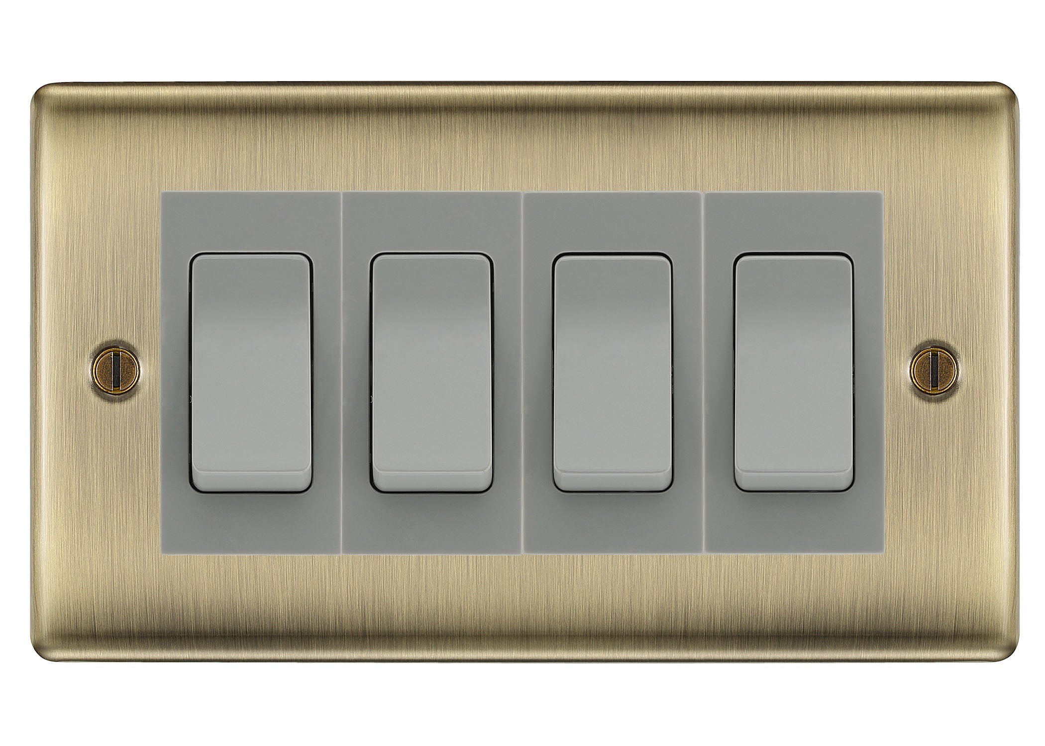 BG Nexus Antique Brass 4 Gang 20AX 2-Way Switch Custom Gr...