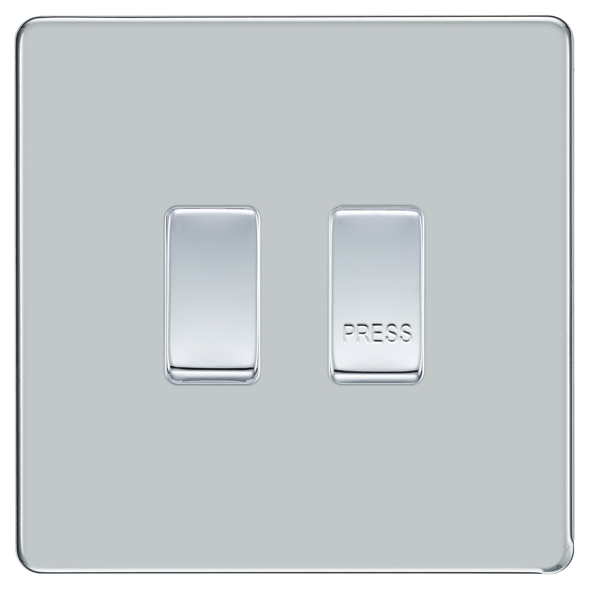 BG Screwless Polished Chrome 2G Grid Switch 20A 2-Way &am...