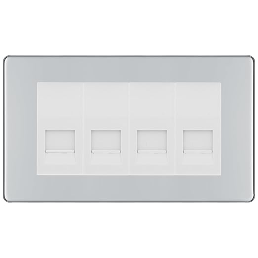 BG Screwless Polished Chrome 4 Gang IDC Secondary Telepho...