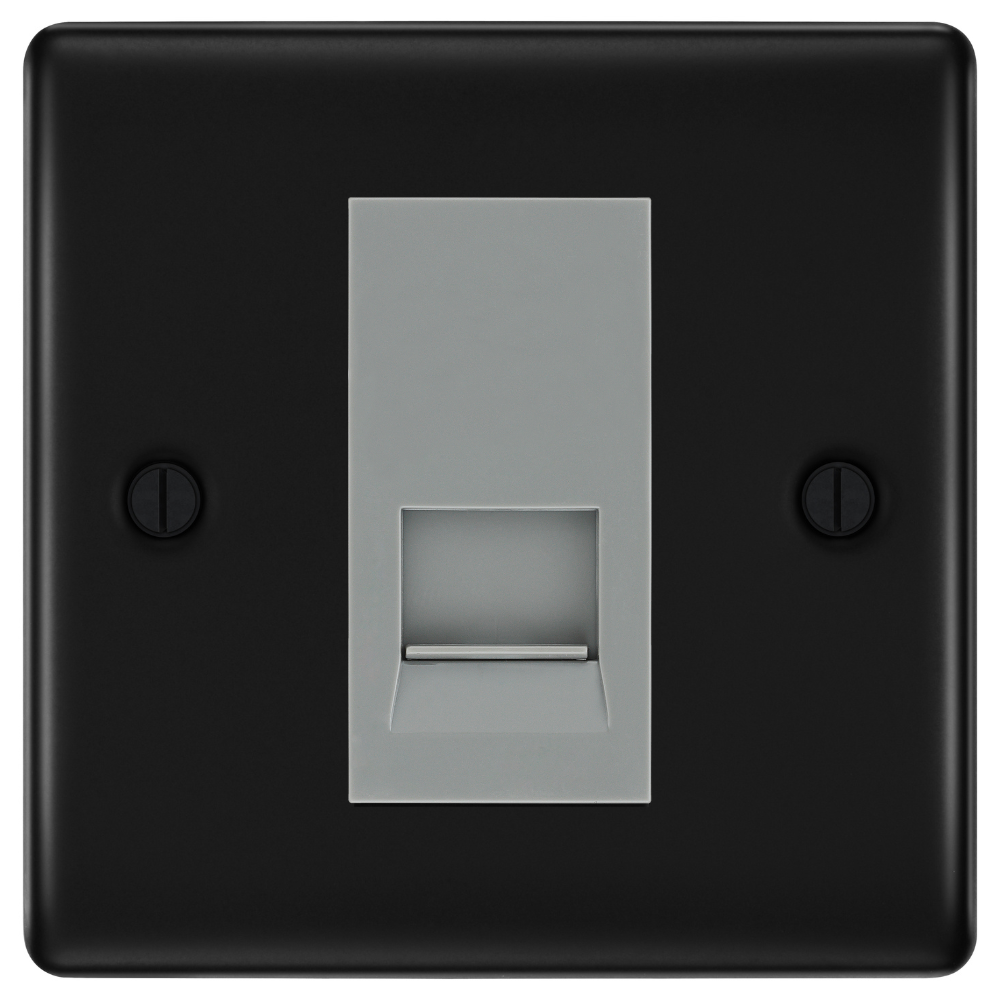 BG Nexus Matt Black Single Master Telephone Socket – Grey...