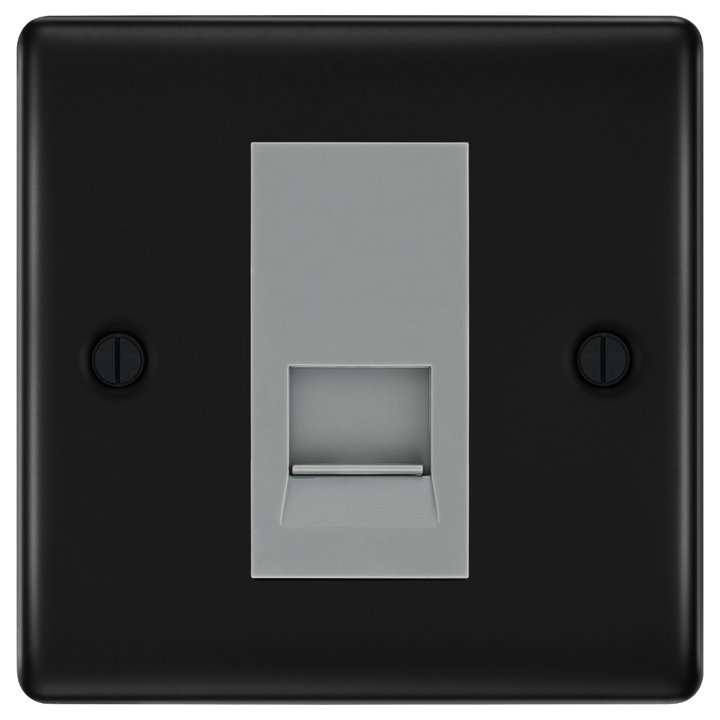 BG Nexus Matt Black Single Master Telephone Socket – Grey...