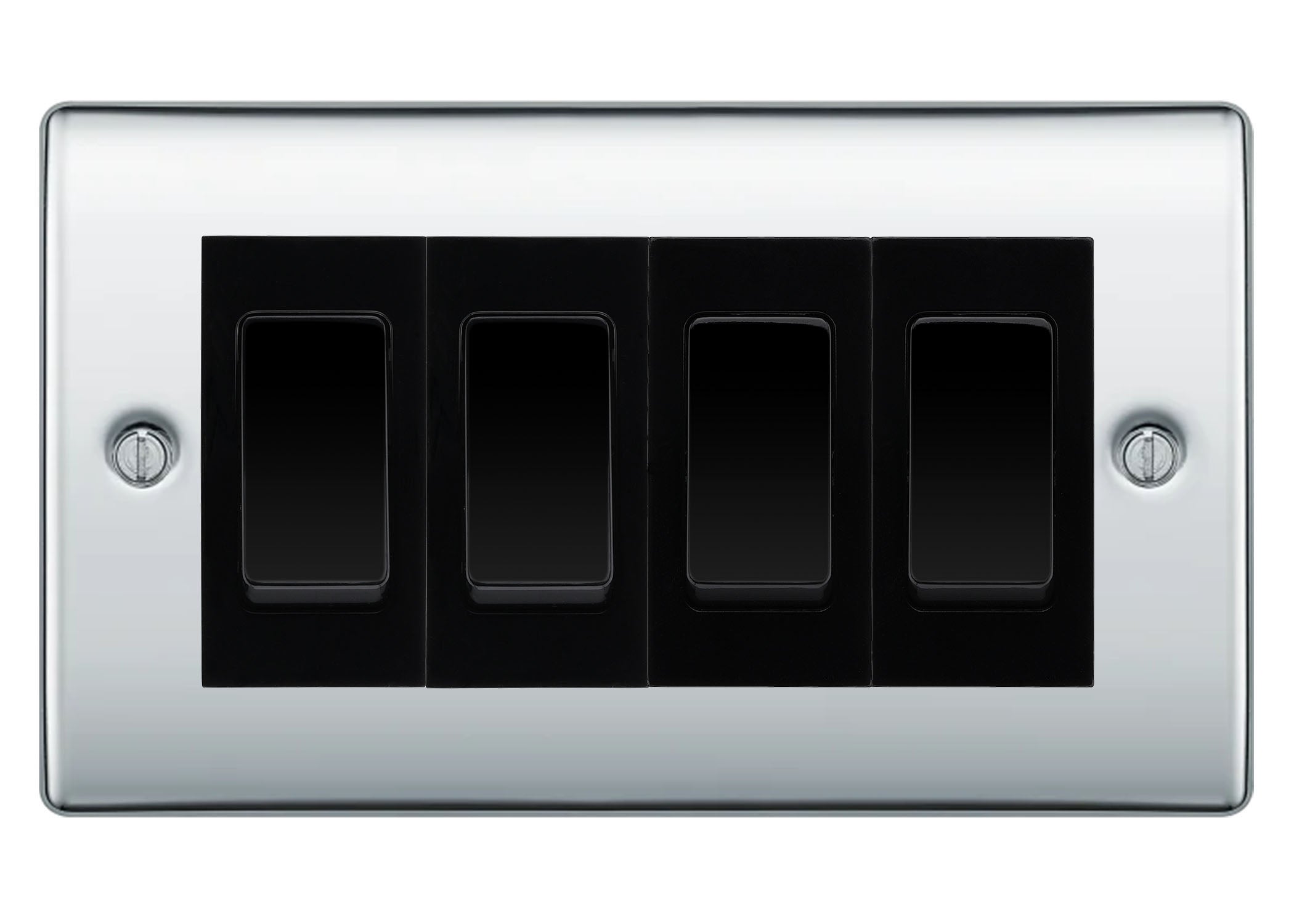 BG Nexus Polished Chrome 4 Gang 20AX 2-Way Switch Custom ...