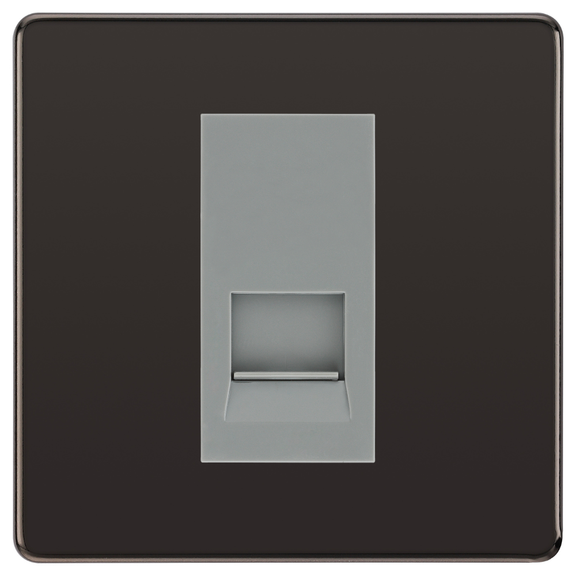 BG Screwless Black Nickel Single Master Telephone Socket ...