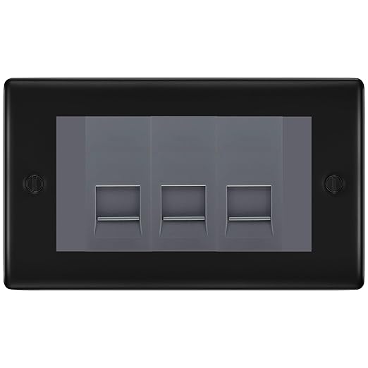 BG Nexus Matt Black 3 Gang IDC Secondary Telephone Socket...