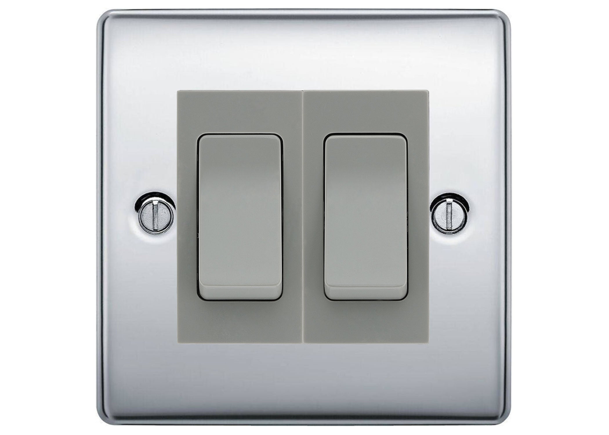 BG Nexus Polished Chrome 2 Gang Intermediate Light Switch...